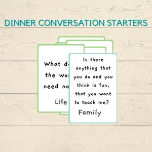 Conversation Starter Kids , Family Conversation Cards, Preschool ...