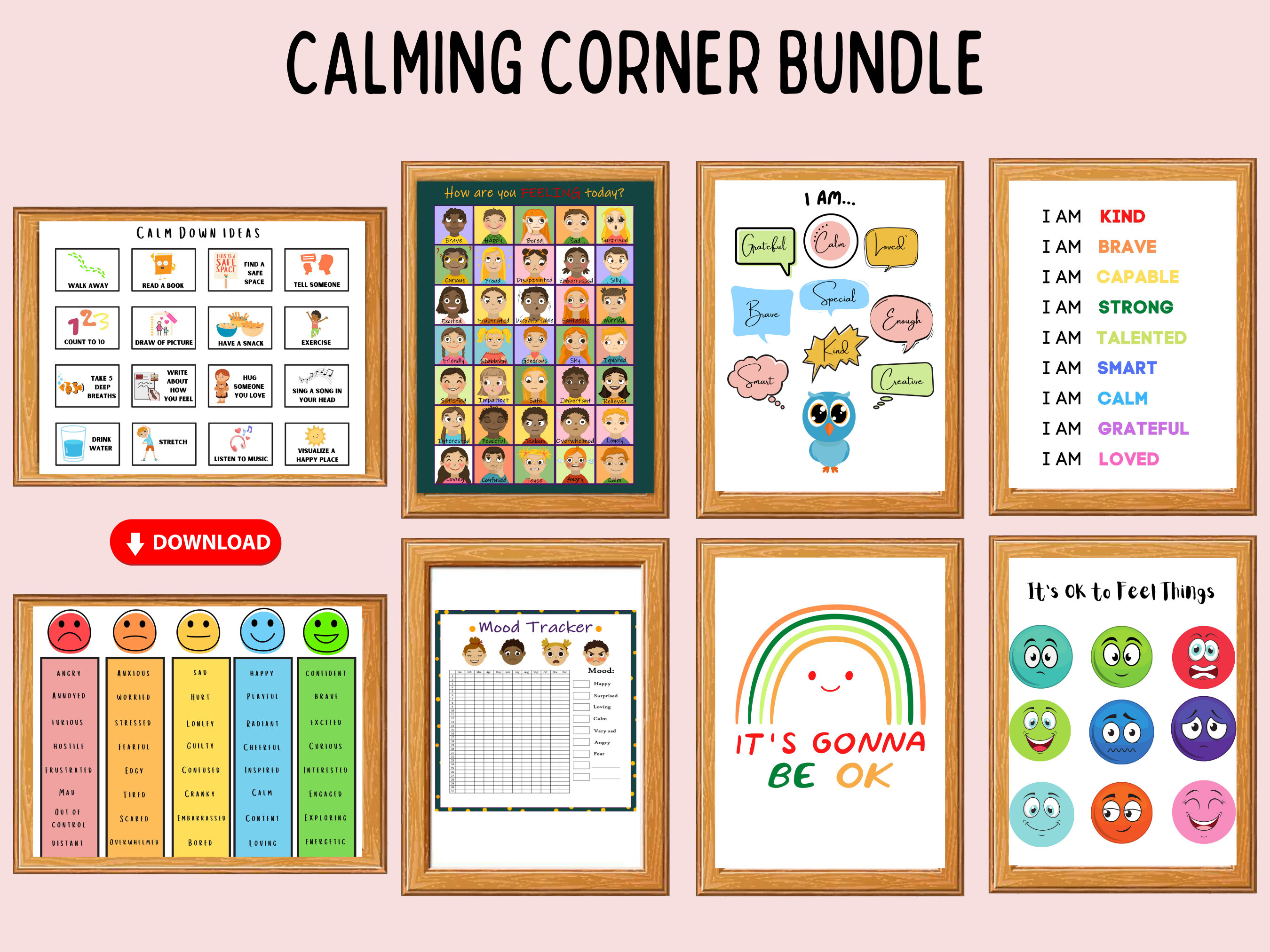 Calm Down Corner Posters, Calm Down Corner Kit, Calming Corner Wall Art ...