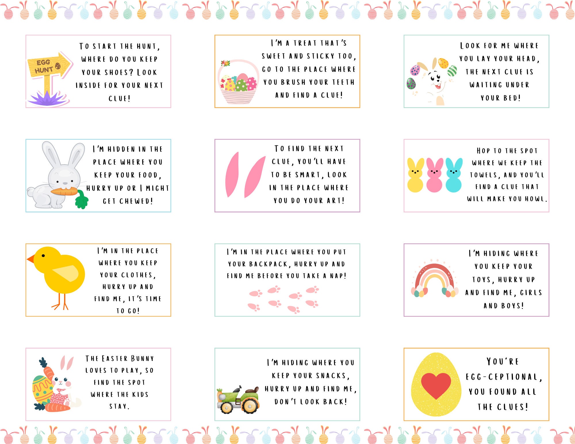 Editable Easter Scavenger Hunt, Outdoor Indoor Easter Scavenger Hunt ...