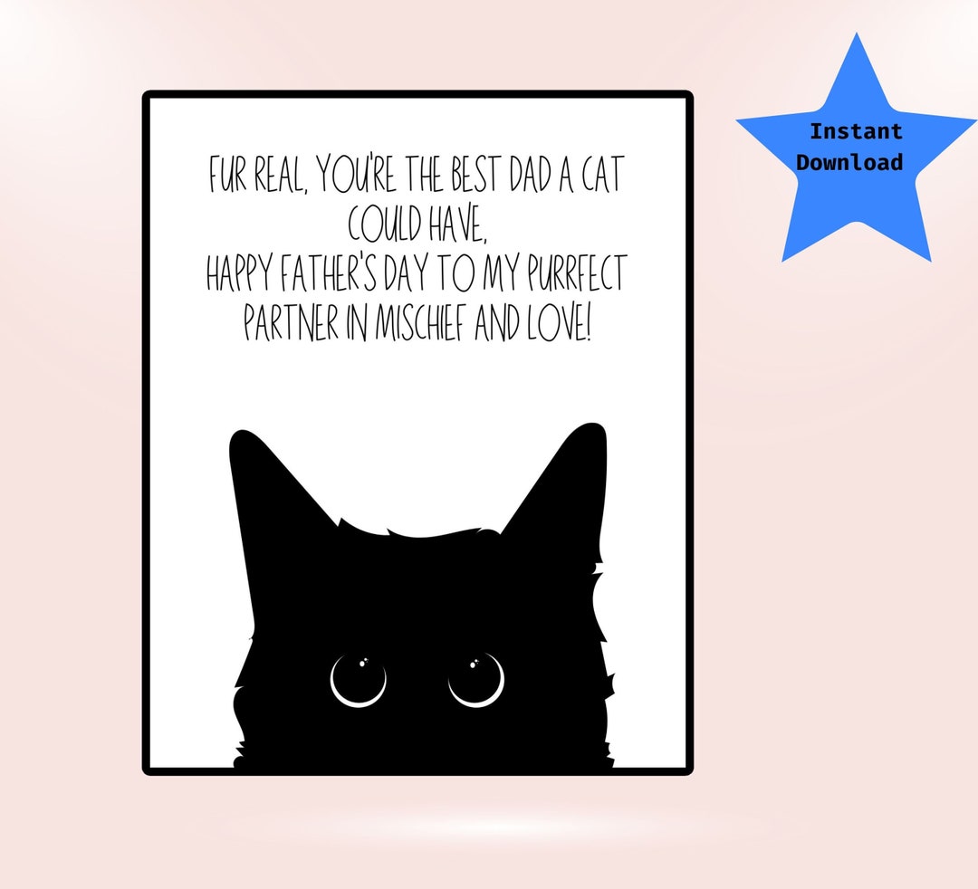 Cat Dad Gift, Father's Day Card From Cat, Cat Father's Day Card ...