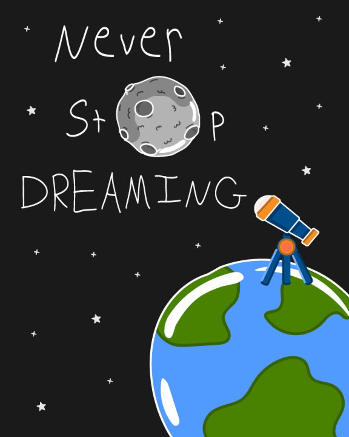 Space Kids Nursery Décor With Inspirational Quotes Set of 4 Prints 8x10 ...