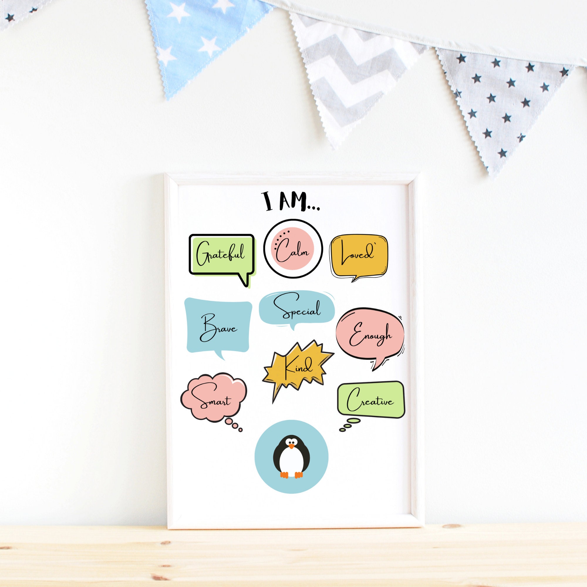 Affirmation Wall Art for Kids, Owl Poster Kids Room Art, Kids Room ...