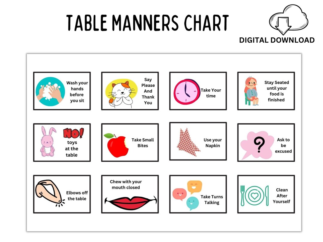 Good Manners Crafts For Preschoolersgood Manners Chart Printable