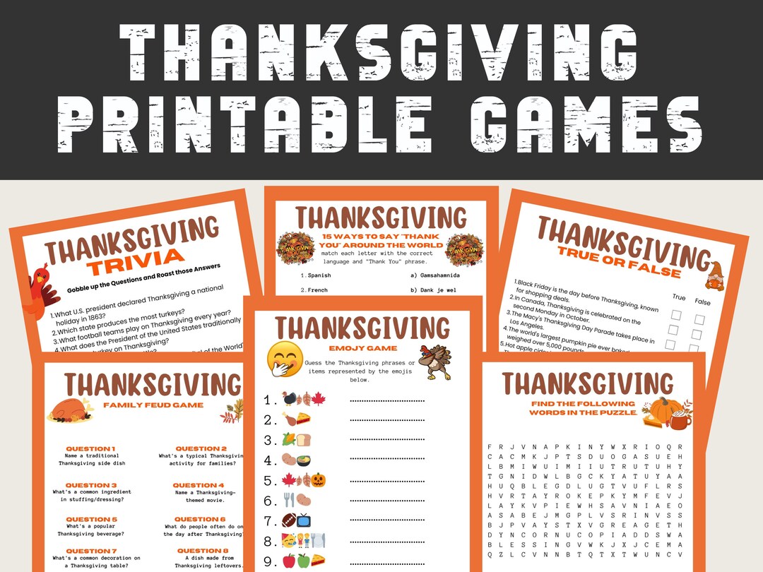 Thanksgiving Printable Games, Thanksgiving Games, Thanksgiving Game ...