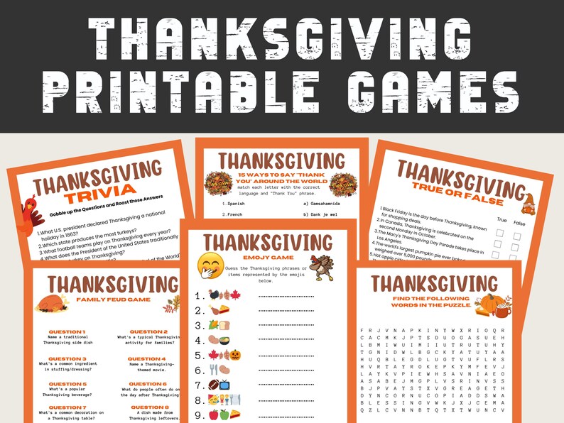 Thanksgiving Printable Games, Thanksgiving Games, Thanksgiving Game ...