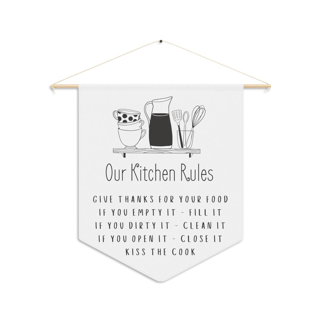 Kitchen Rules Quotes, Kitchen Rules Pennant, Kitchen Pennant, Banner ...