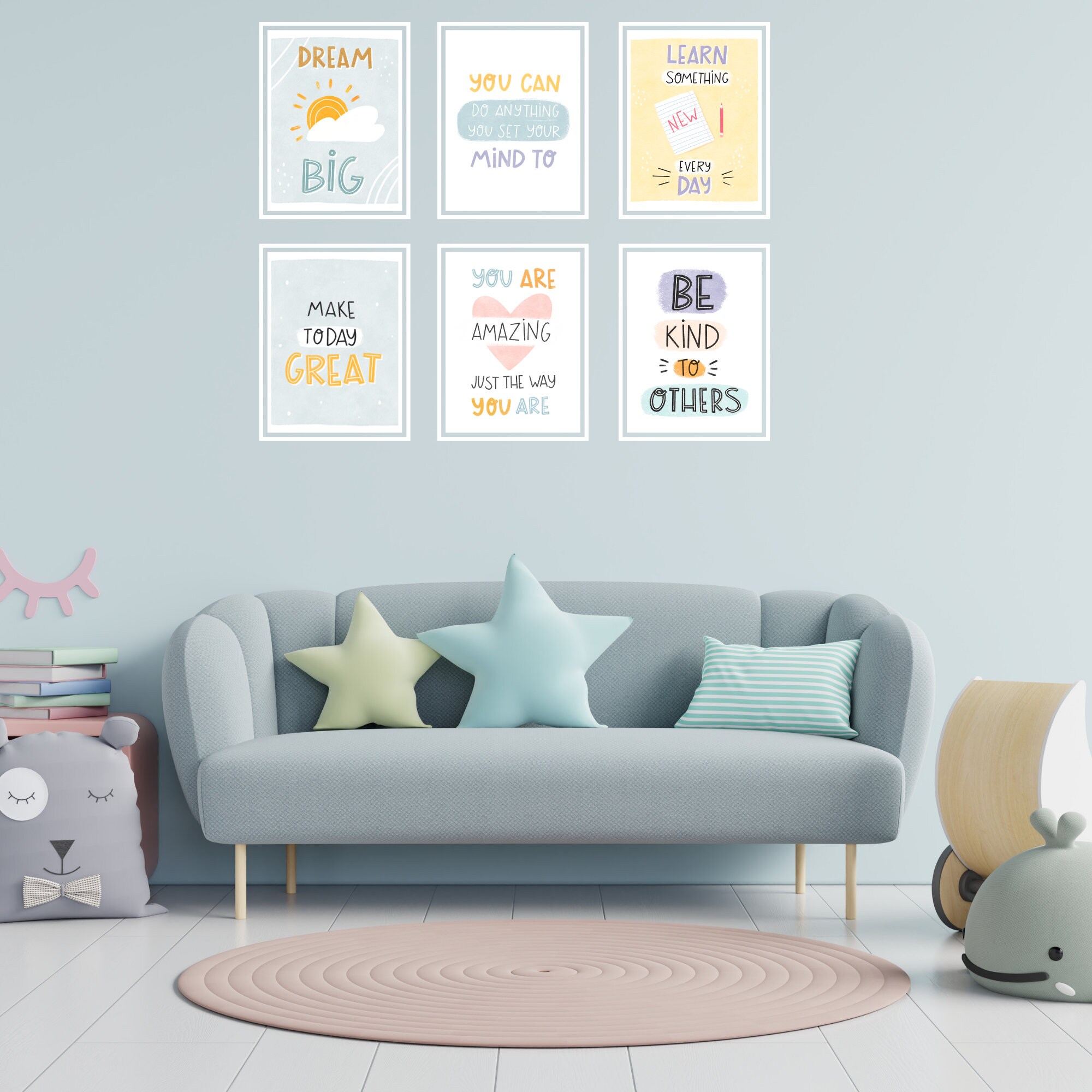 Kids Playroom Inspirational Art Wall Decor | Set of 6 Prints 8x10 ...