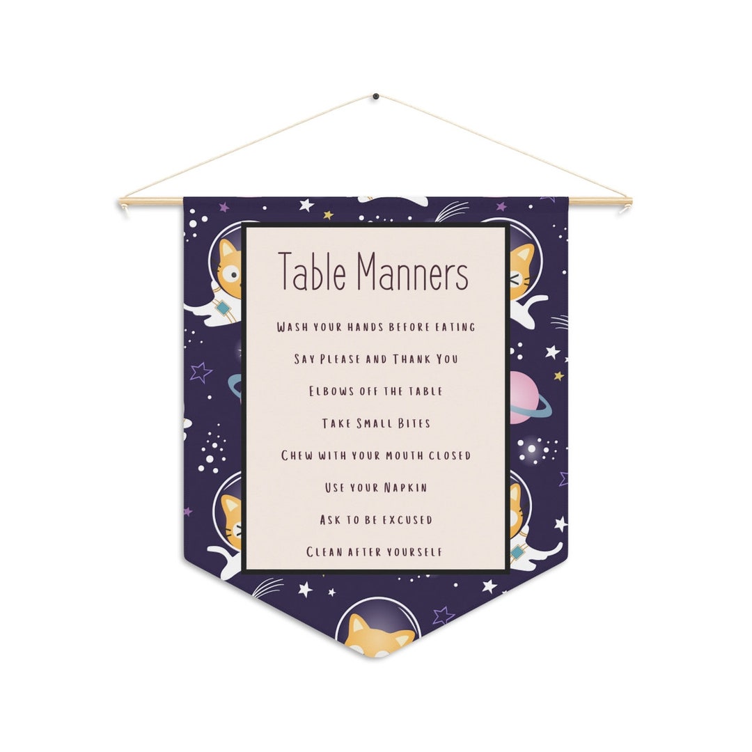 Table Manners Decoration, Kids Table Manners Etiquette, Kitchen Rules ...