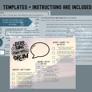 Editable Life Planner Vision Template, Life Purpose Chart, Life Vision ...