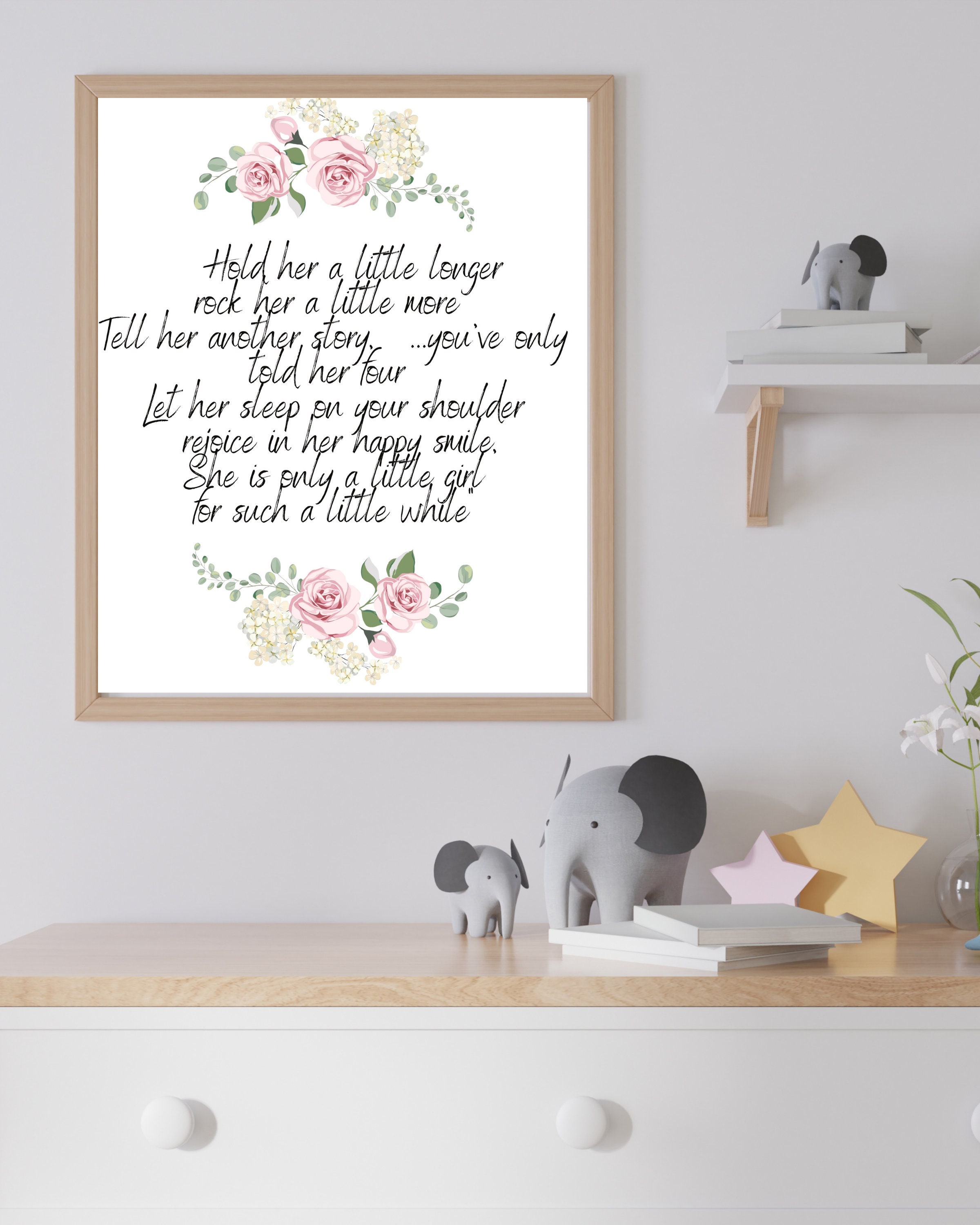 Hold Her a Little Longer Baby Girl Boho Nursery Quote - Etsy