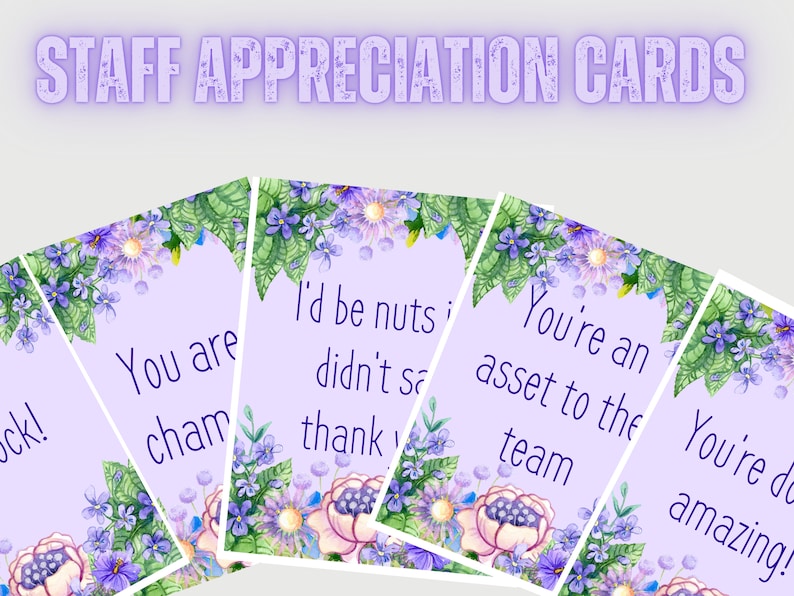 Staff Appreciation Cards Staff Employee Appreciation Cards - Etsy