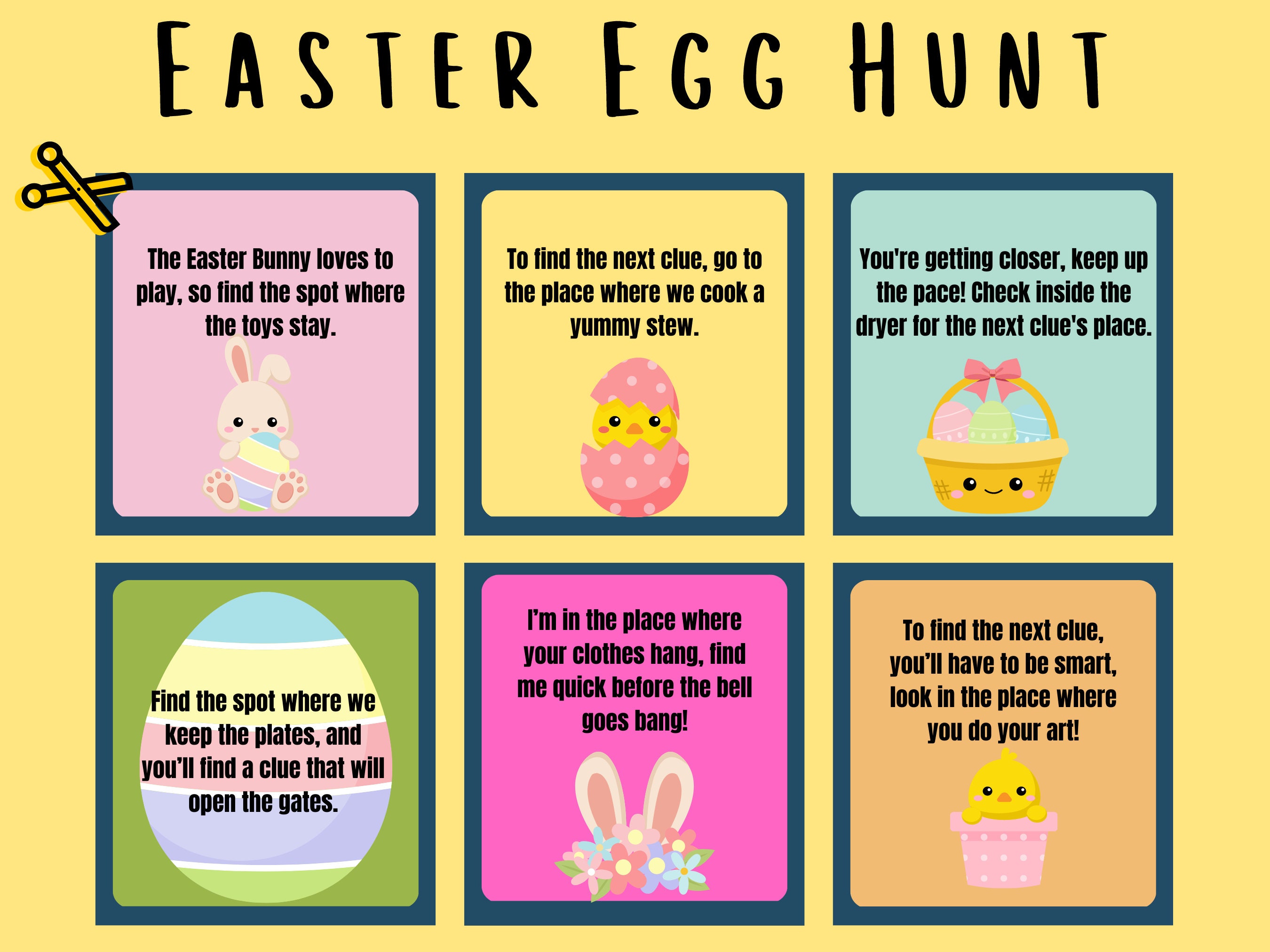 Editable Easter Scavenger Hunt, Indoor Easter Scavenger Hunt, Easter ...