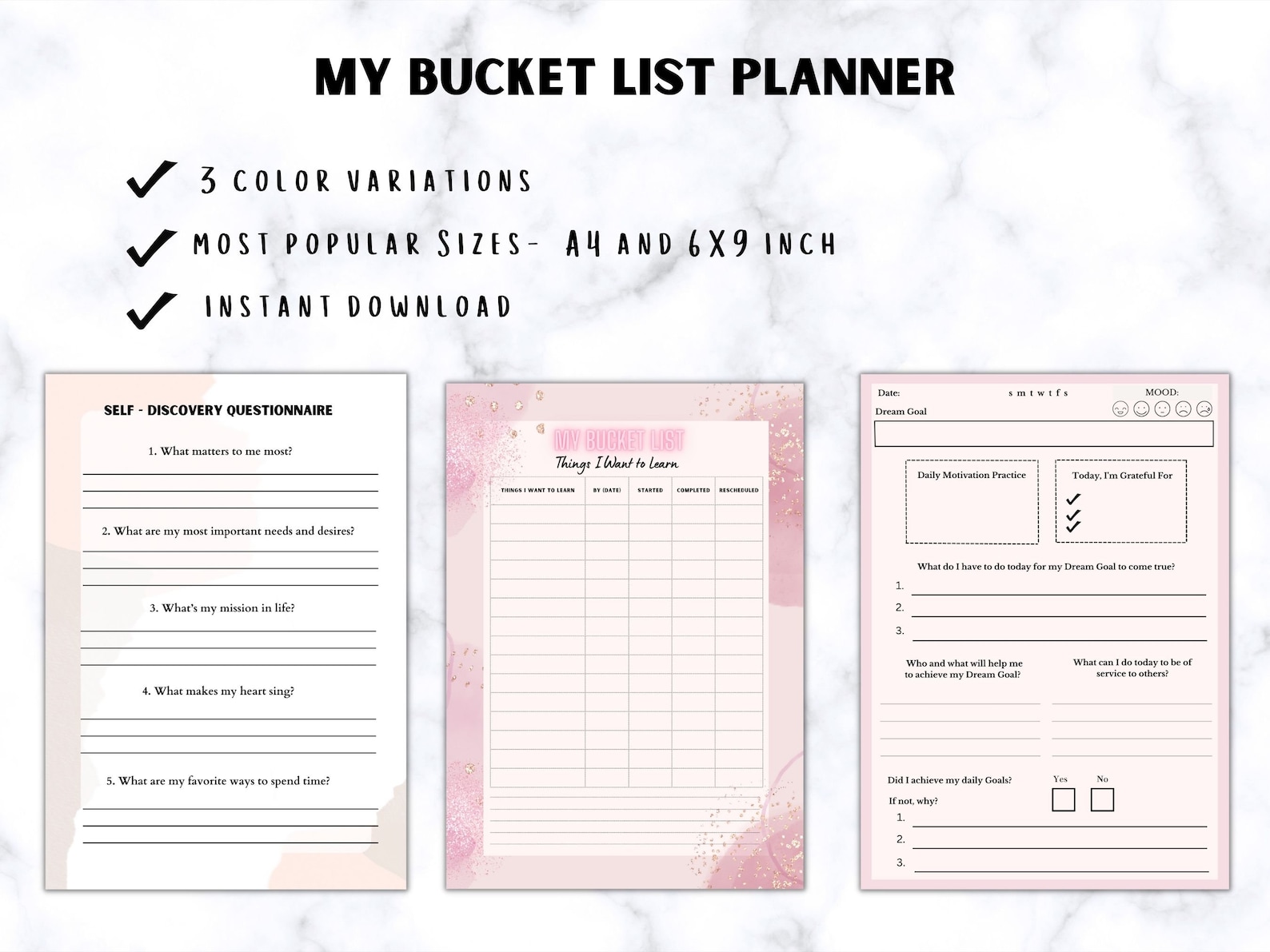2023 Bucket List, Bucket List Planner, Self Discovery Prompts, Bucket ...