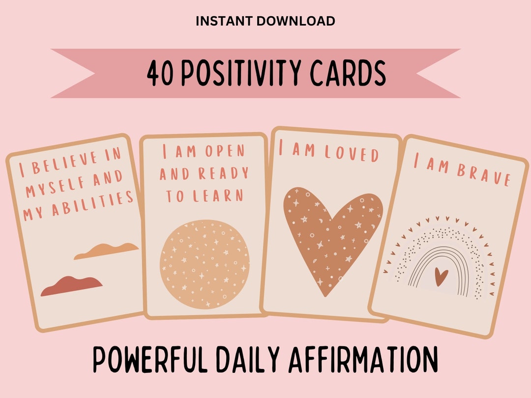 Positive Affirmation Cards / 40 Affirmations Printable Cards ...