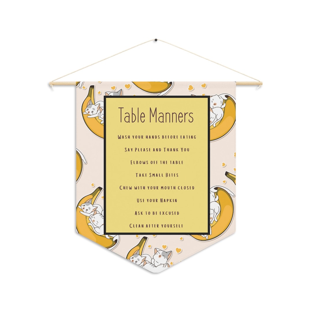 Rules Pennant, Table Manners Decoration, Kids Table Manners Etiquette ...