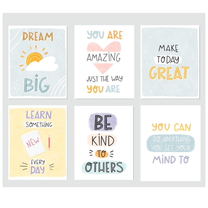 Inspirational Posters for Kids, Classroom Motivational Posters, 6 ...
