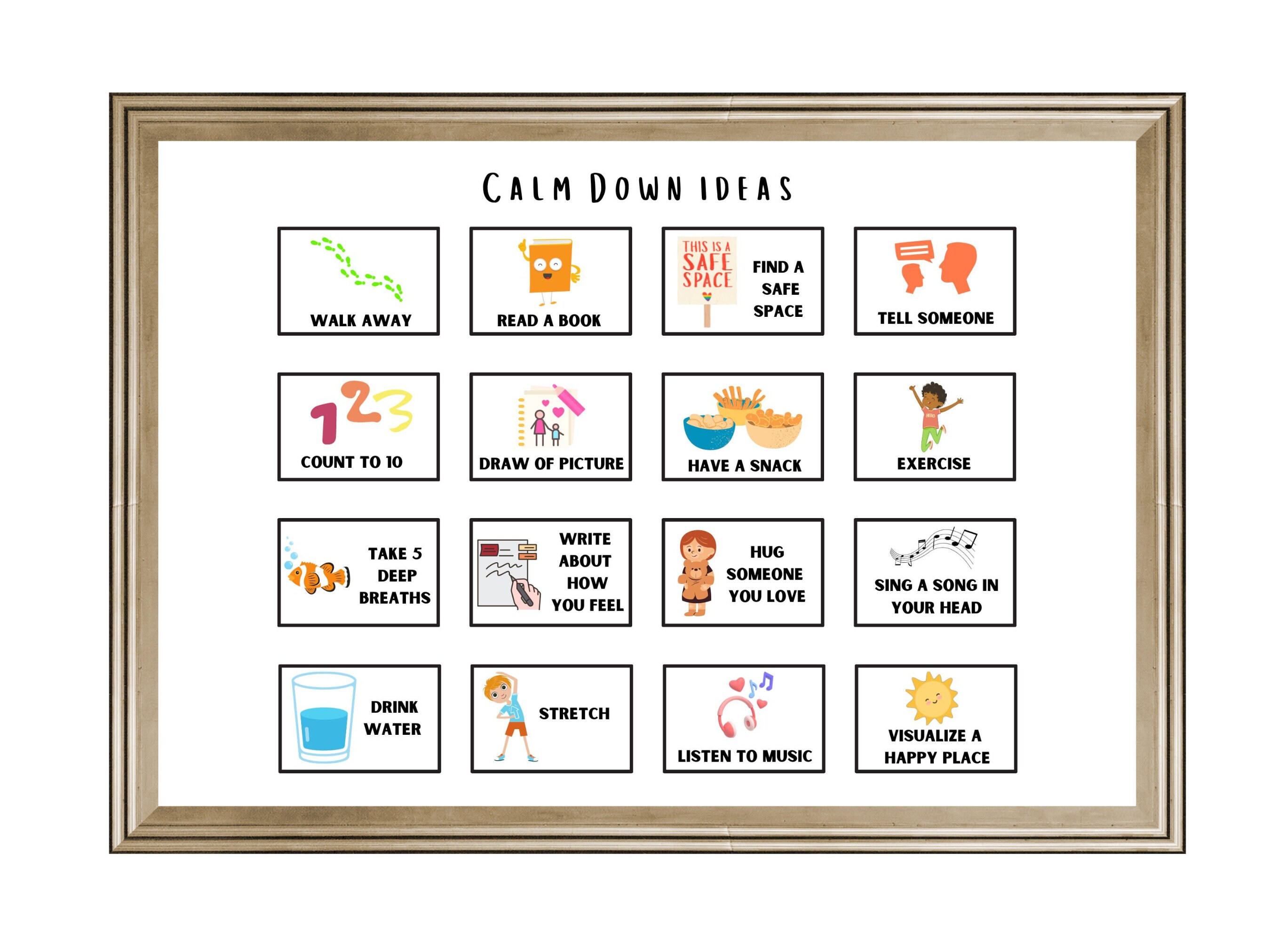 Calming Down Strategies Poster, Calm Down Chart, Coping Skills Poster ...