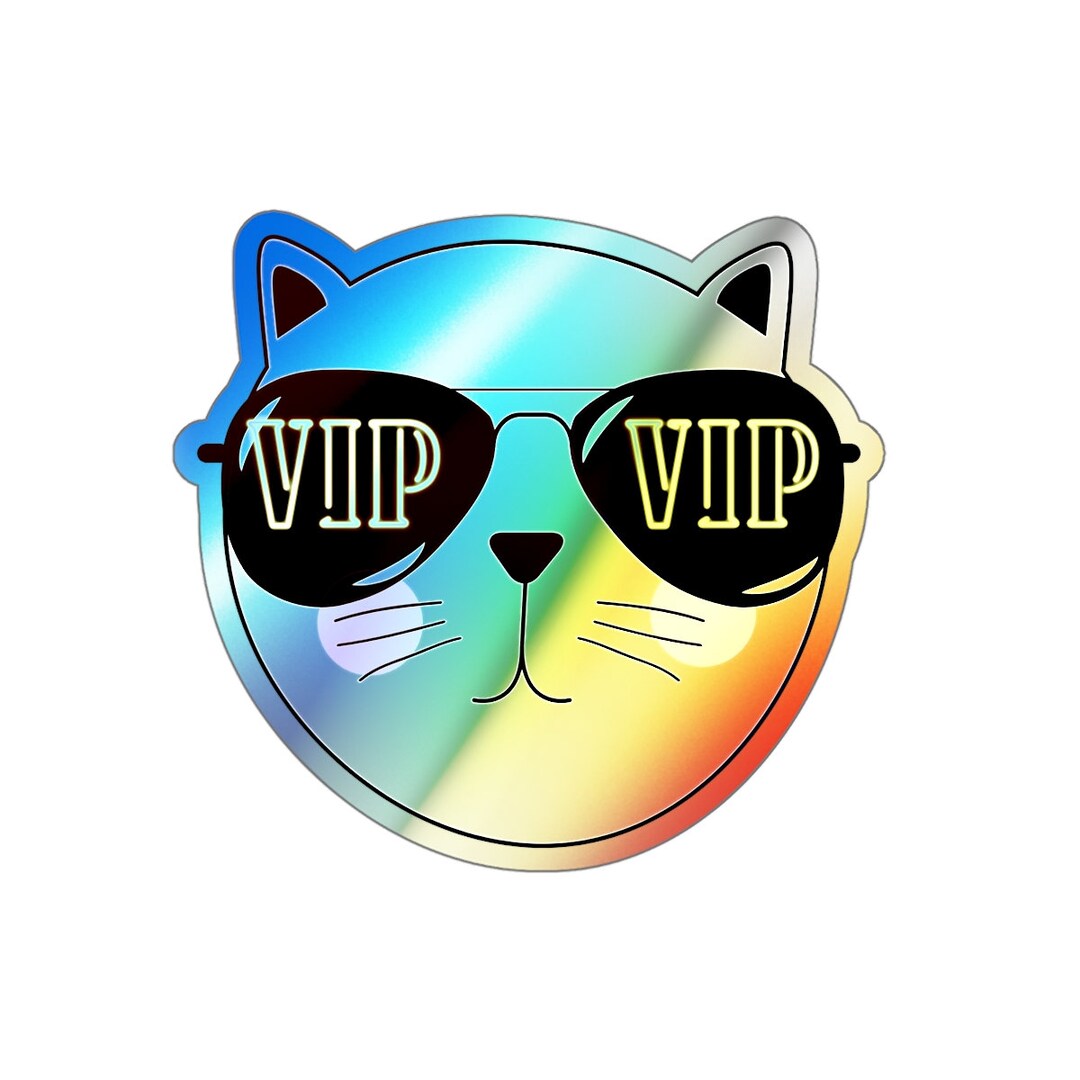VIP Cat Sticker, Cat Holographic Sticker, Funny Sticker, Stickers ...