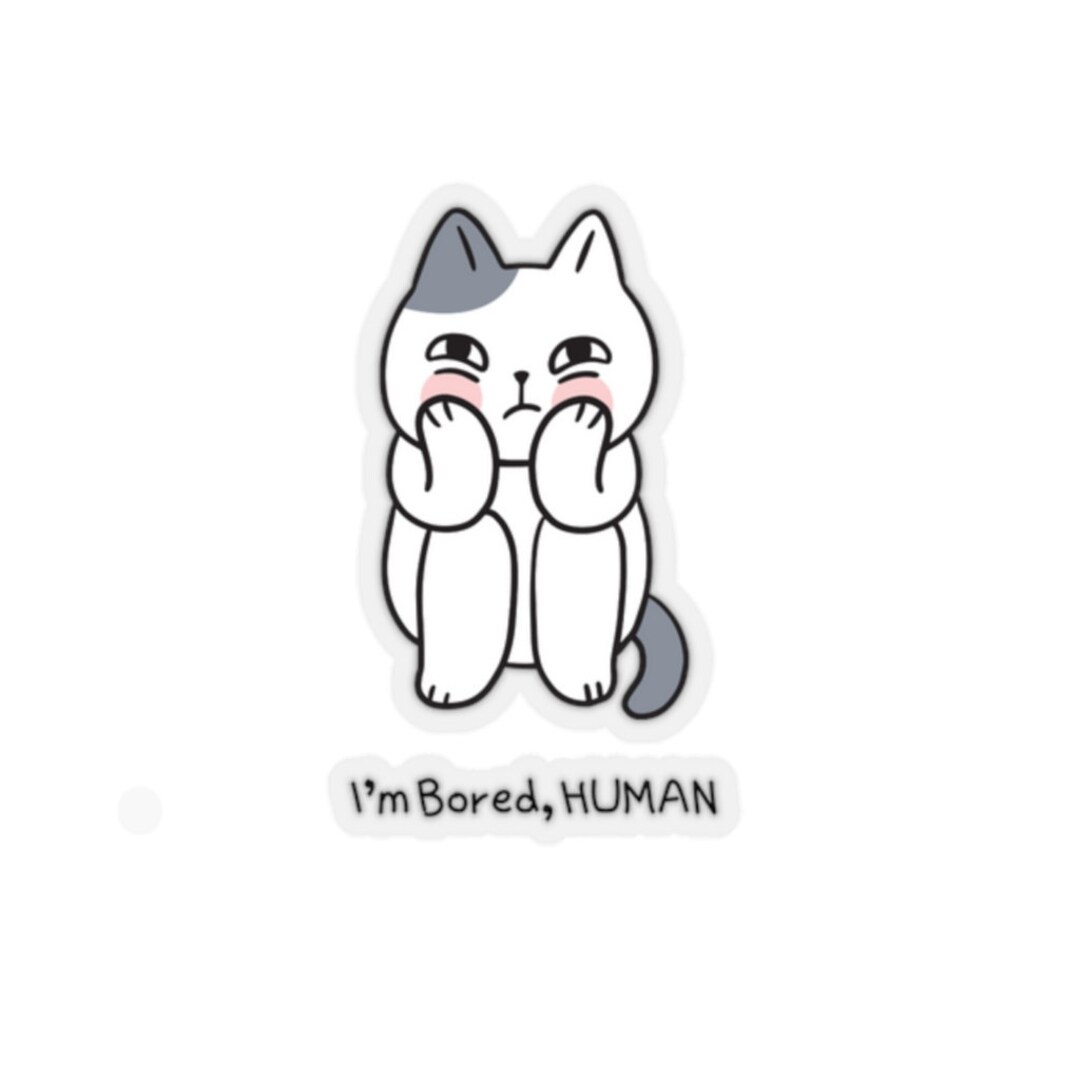 Funny Cat Sticker, Funny Sticker, Kiss-cut Stickers, Cat Sticker, Cute ...