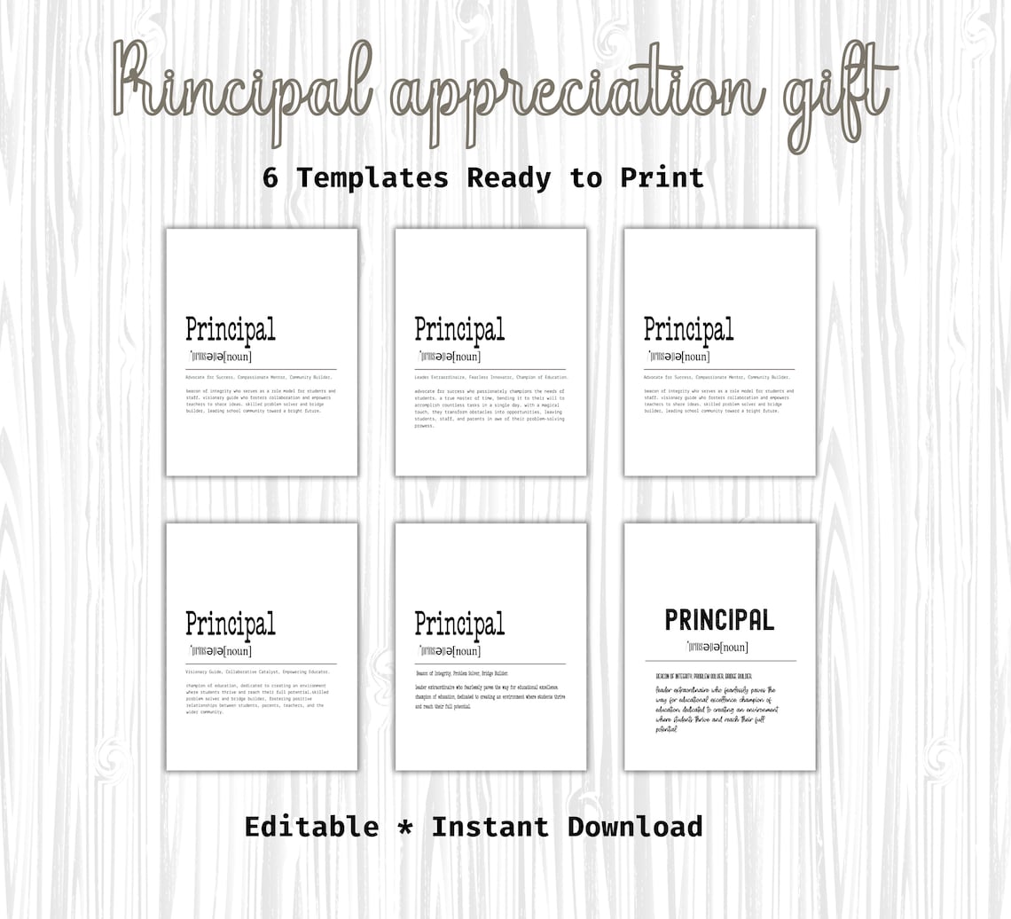Editable School Principal Printable, School Principal Gift, Principal ...