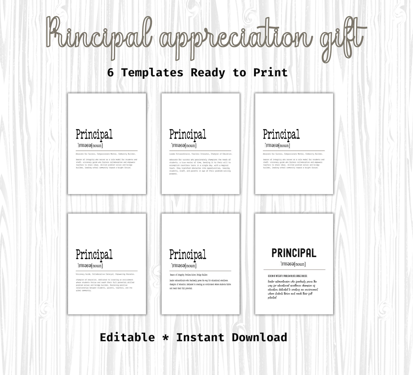 Editable School Principal Printable, School Principal Gift, Principal ...