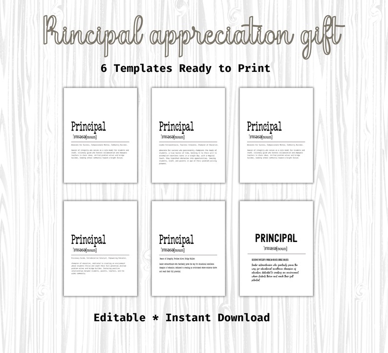 Editable School Principal Printable School Principal Gift - Etsy Canada