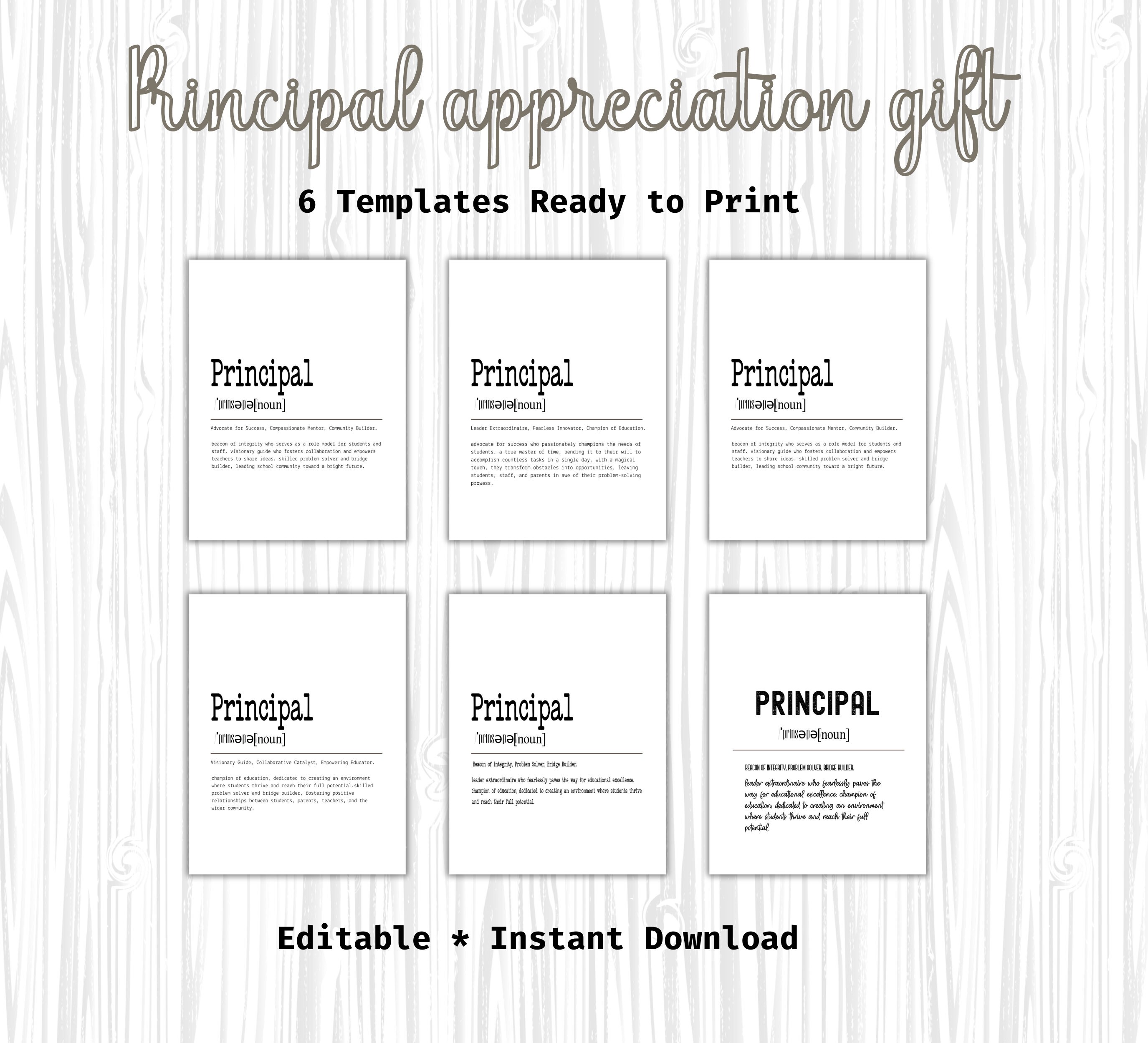 Editable School Principal Printable, School Principal Gift, Principal ...