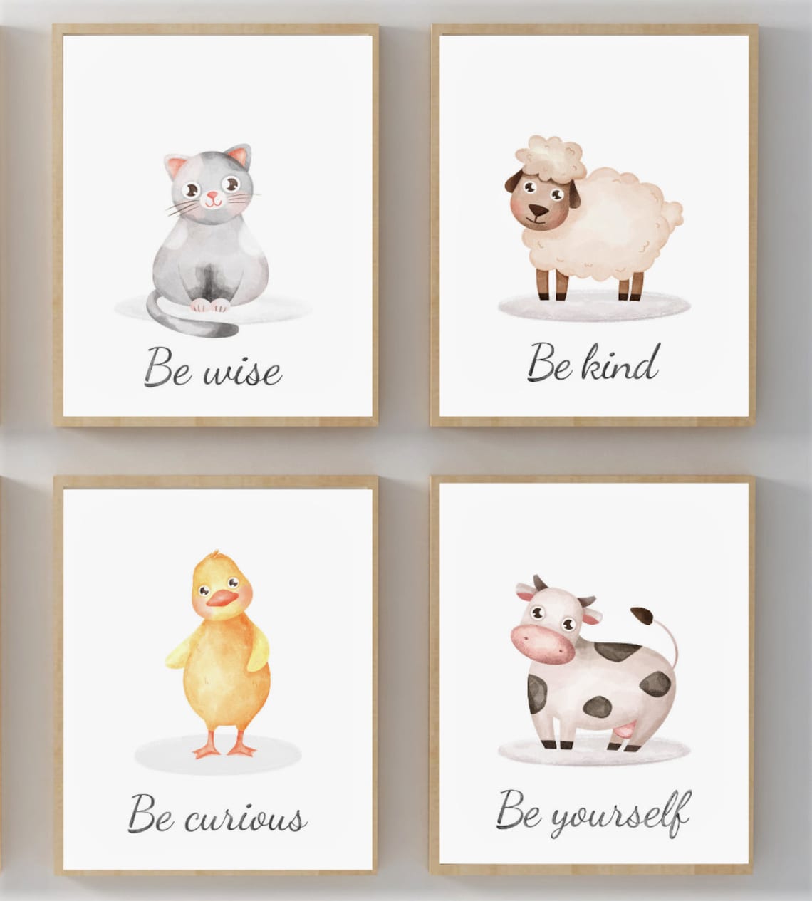 Farm Animals Nursery Wall Art Set of 4 Prints Unframed - Etsy