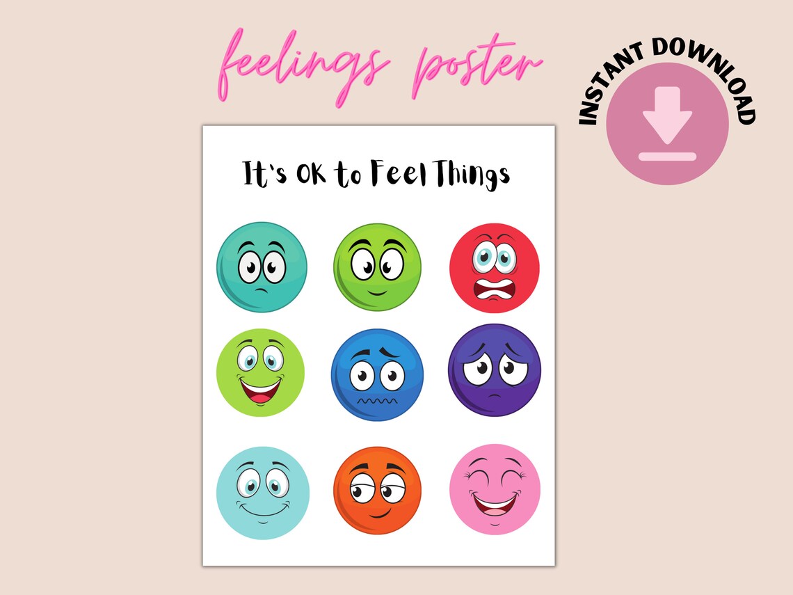 Kids Emotions Emoji Emoji Poster Feelings Chart Emotions - Etsy
