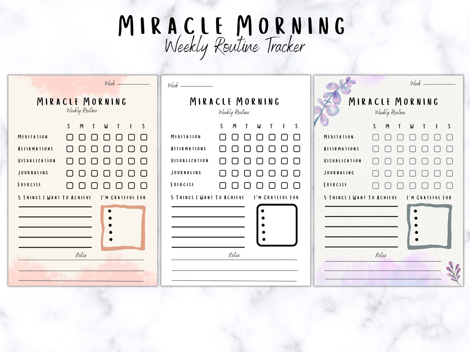 Miracle Mornings Routine, Miracle Mornings Planner, Morning Routine ...