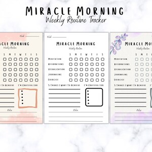 Miracle Mornings Routine, Miracle Mornings Planner, Morning Routine ...