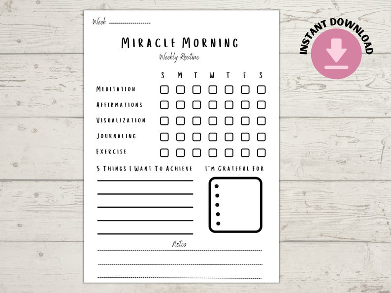 Miracle Mornings Routine, Miracle Mornings Planner, Morning Routine ...