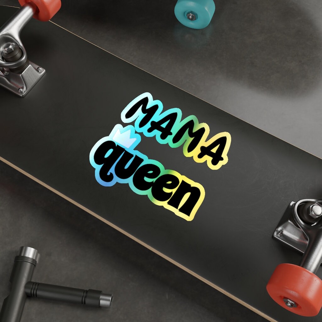 MAMA QUEEN Sticker, Feminine Holographic Sticker, Die-cut Sticker, Cute ...
