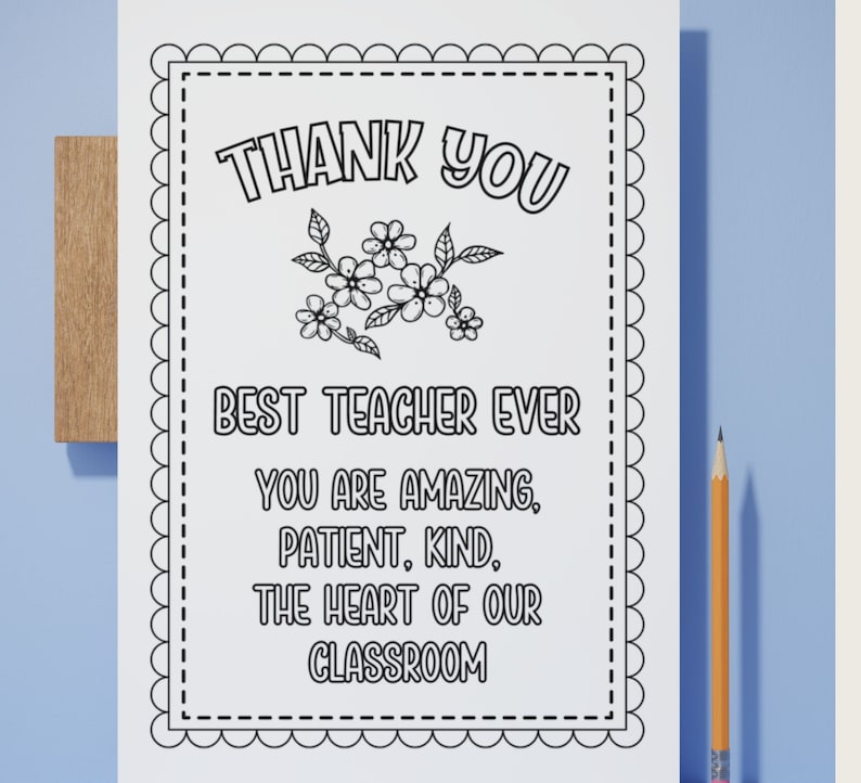 Teacher Card Printable School Teacher Gift Teacher - Etsy