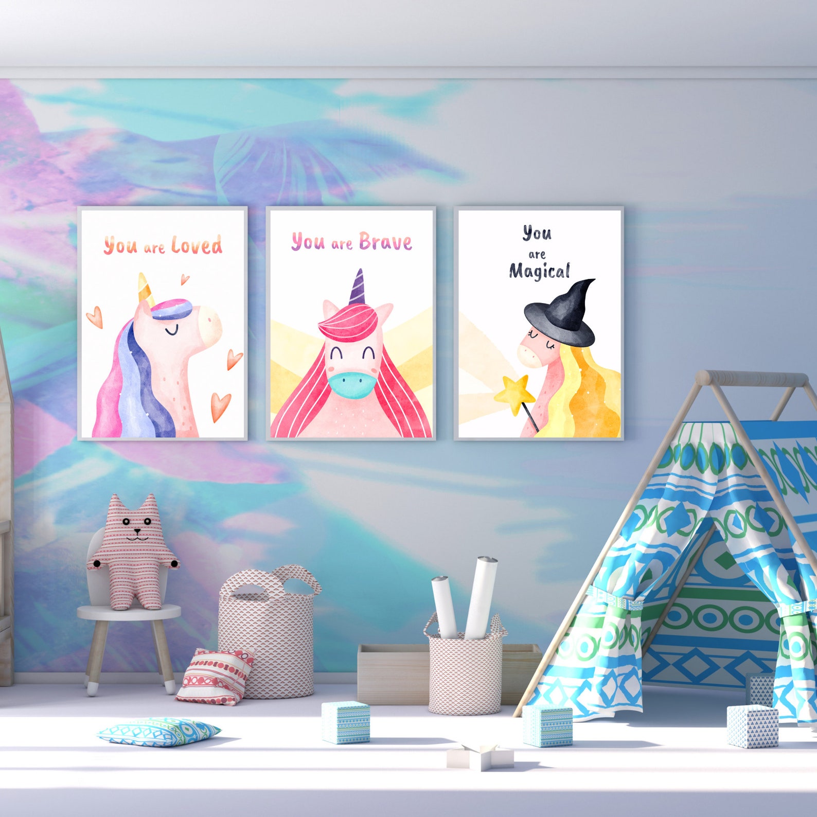 Unicorn Nursery Decor | Set of 6 Prints 8x10’’(digital), Unicorn ...
