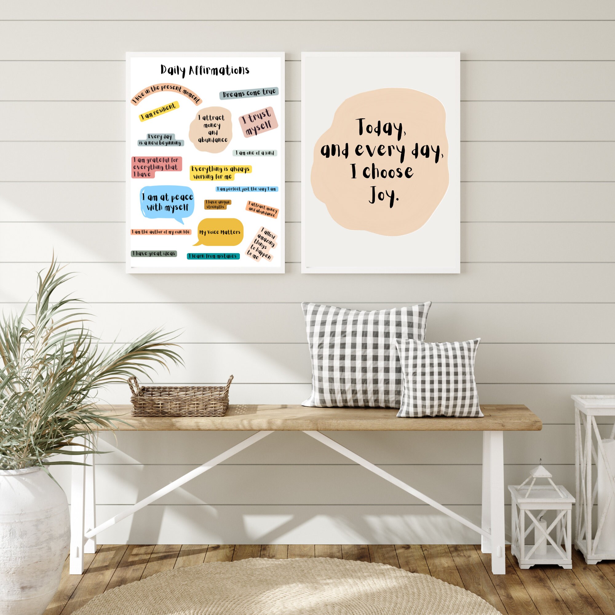Daily Affirmations Poster Printable, Motivational Poster Growth Mindset ...