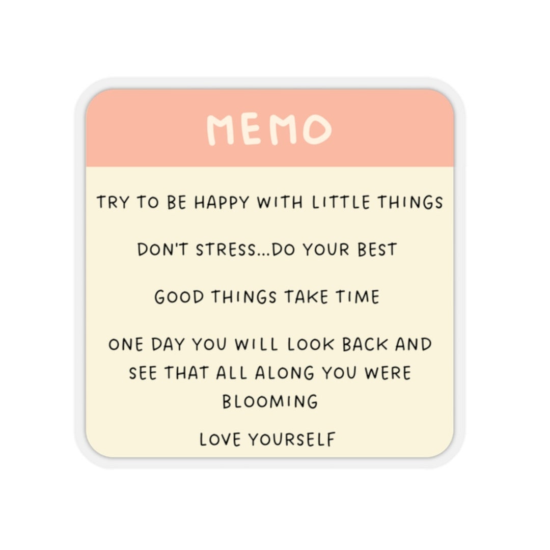 Memo Sticker, Positivity Sticker, Affirmations Sticker, Sticky Note ...