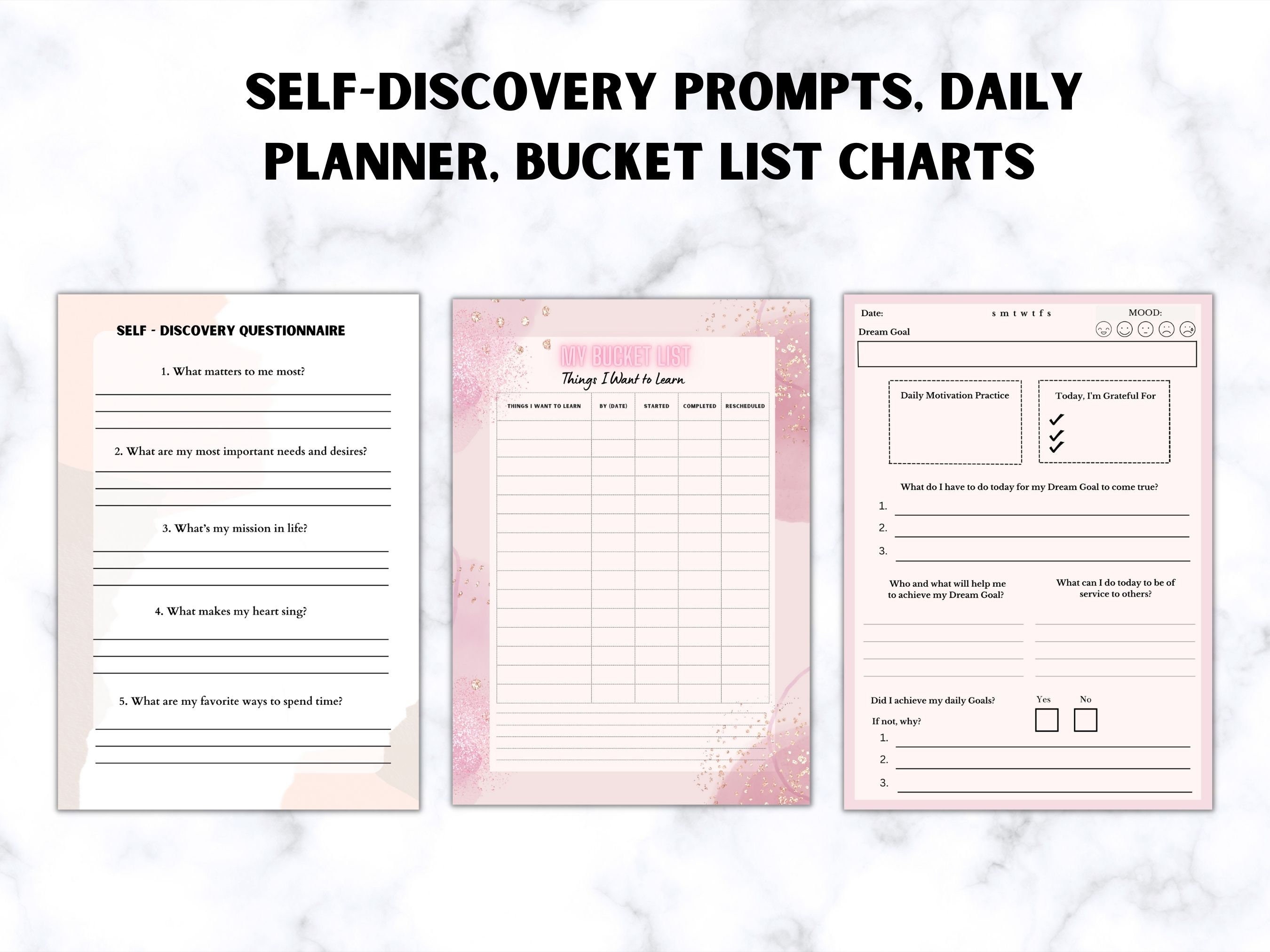 2023 Bucket List, Bucket List Planner, Self Discovery Prompts, Bucket ...