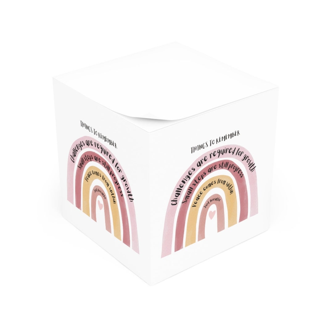Rainbow Sticky Notes, Inspirational Note Cube, Paper Sticky Note ...