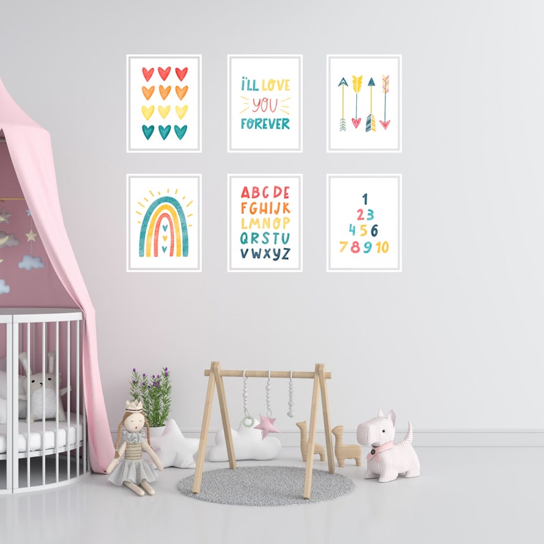 Kids Wall Art, Playroom Decor, Alphabet, Numbers, Shapes, Classroom ...