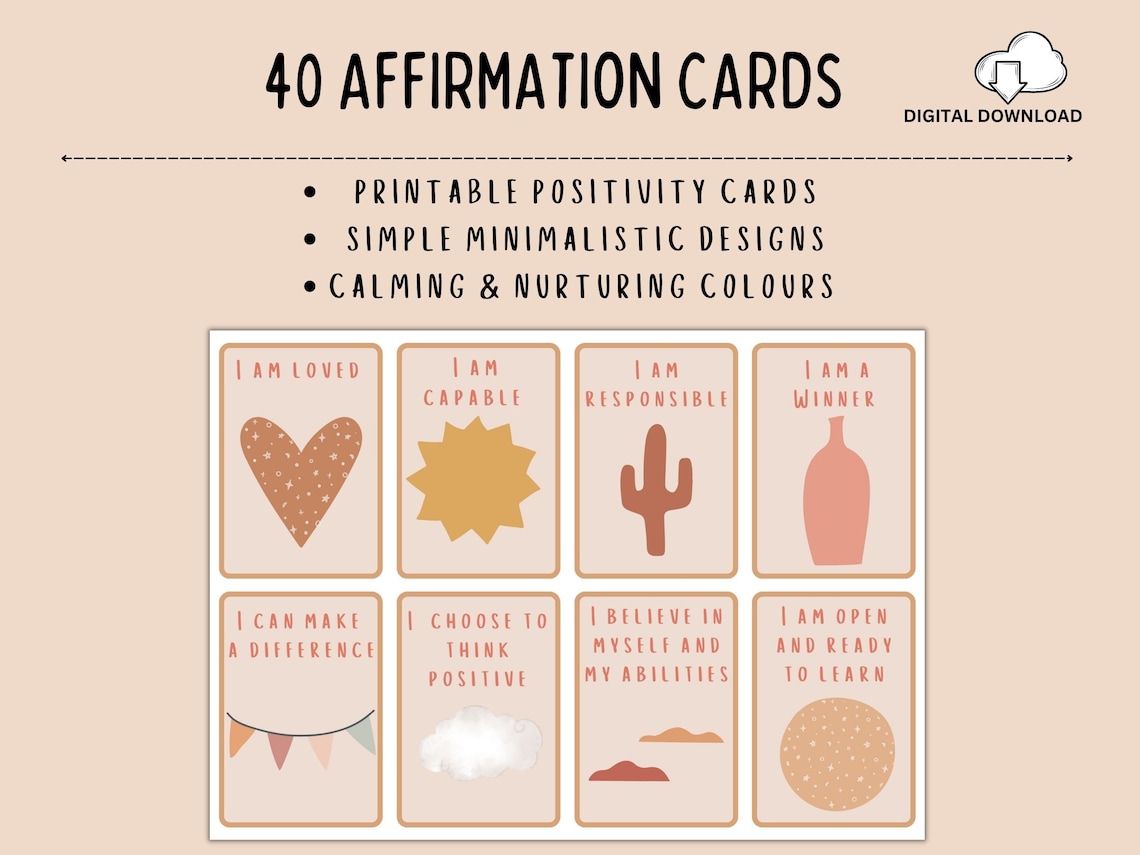 Daily Affirmation Cards, Printable Cards, Positive Affirmation Cards ...
