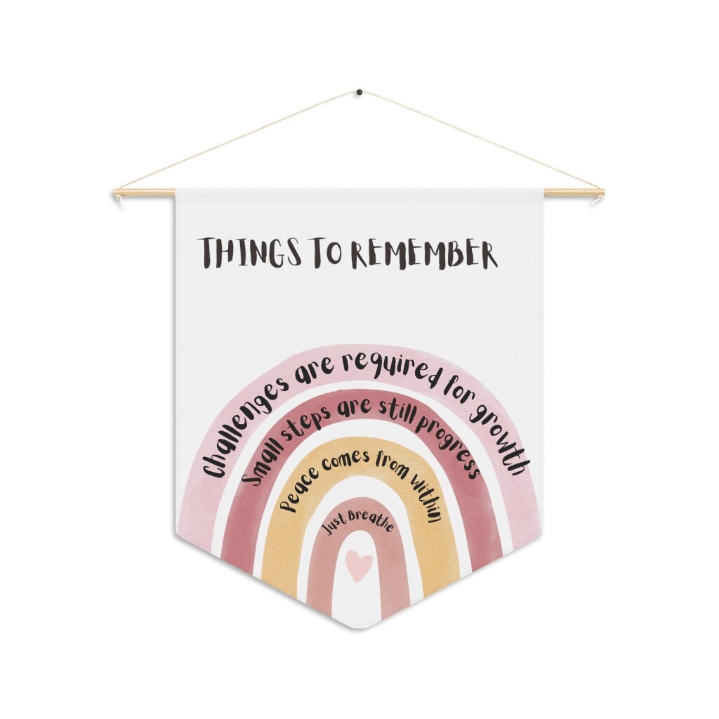 Things to Remember Wall Art, Motivational Pennant, Affirmations Banner ...