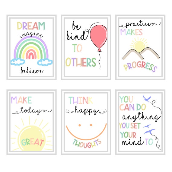 Positive Words For Kids Poster