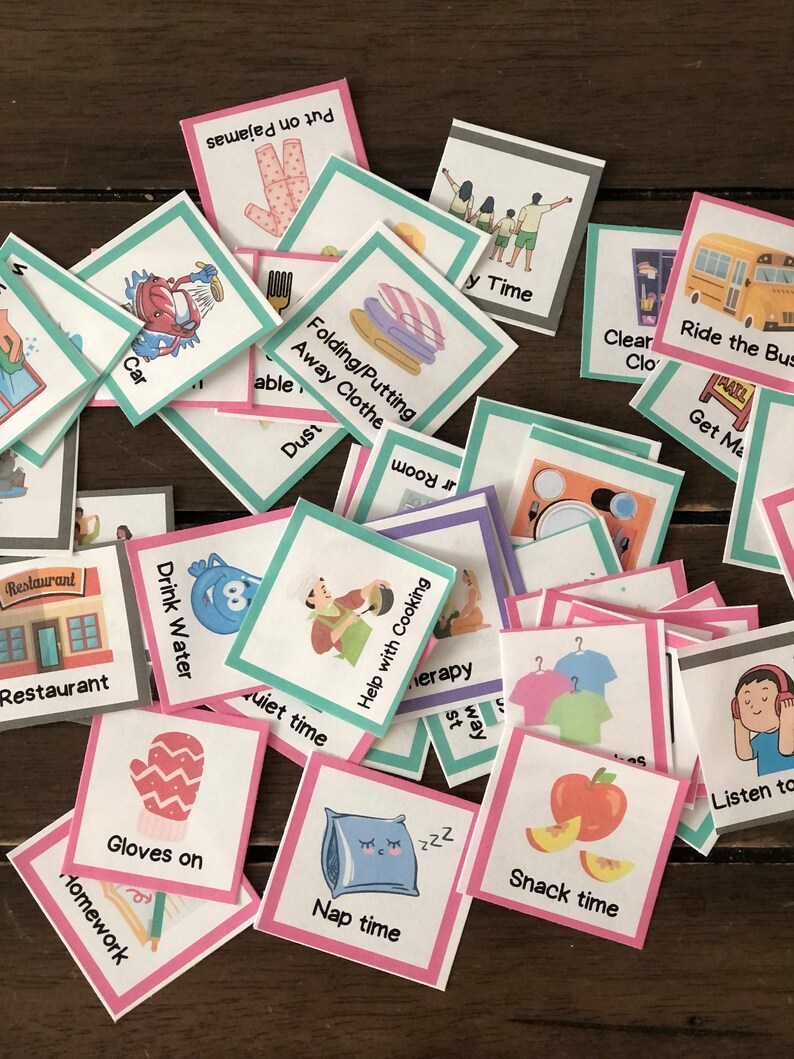 Editable Kids Daily Responsibilities Cards and Chart - Etsy
