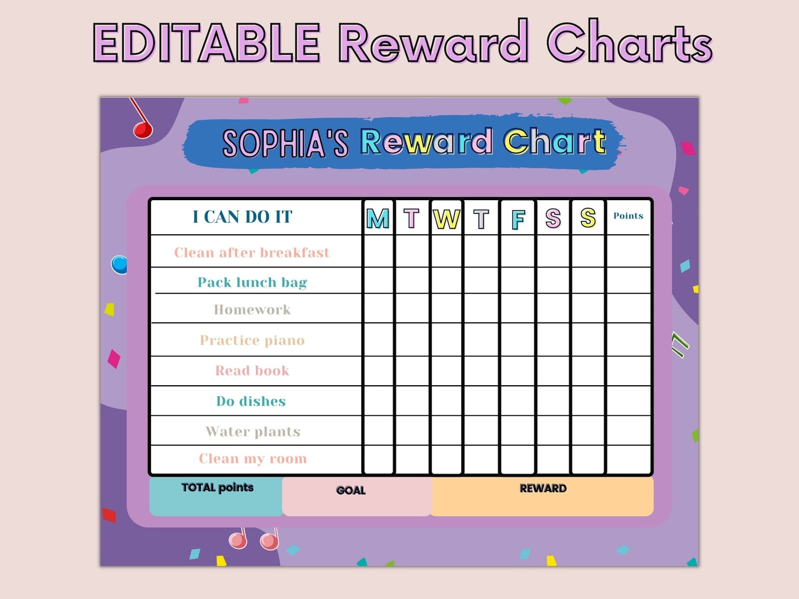 Reward Chart Printable, Instant Download Reward Chart Explore, 12 ...