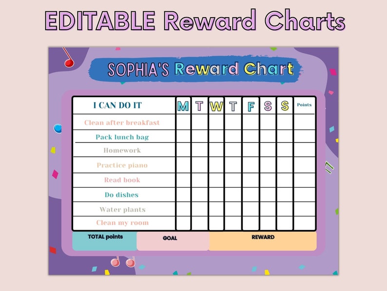 Reward Chart Printable, Instant Download Reward Chart Explore, 12 ...