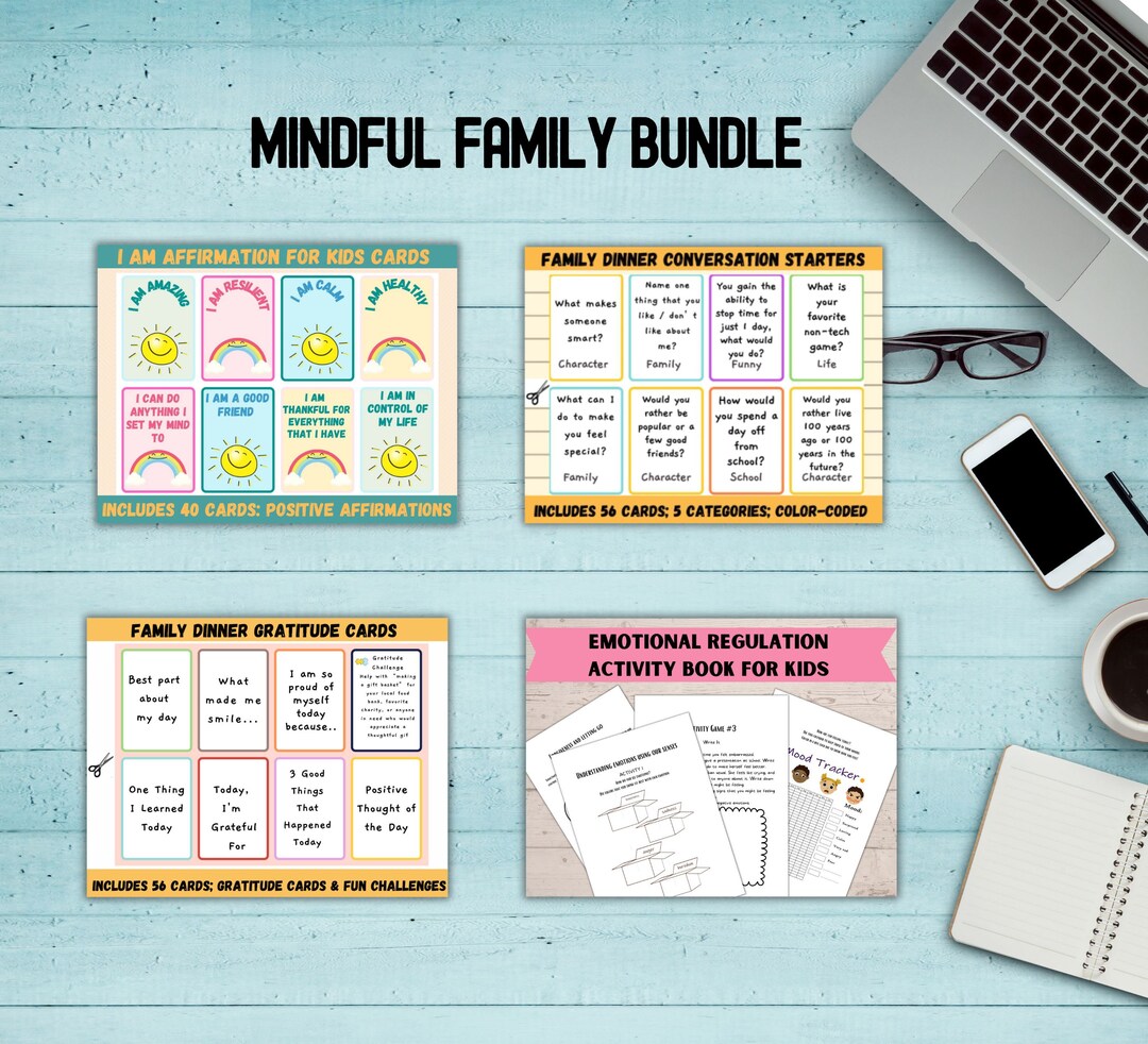 Mindful Family Bundle: Family Conversation Cards for Kids, Daily ...