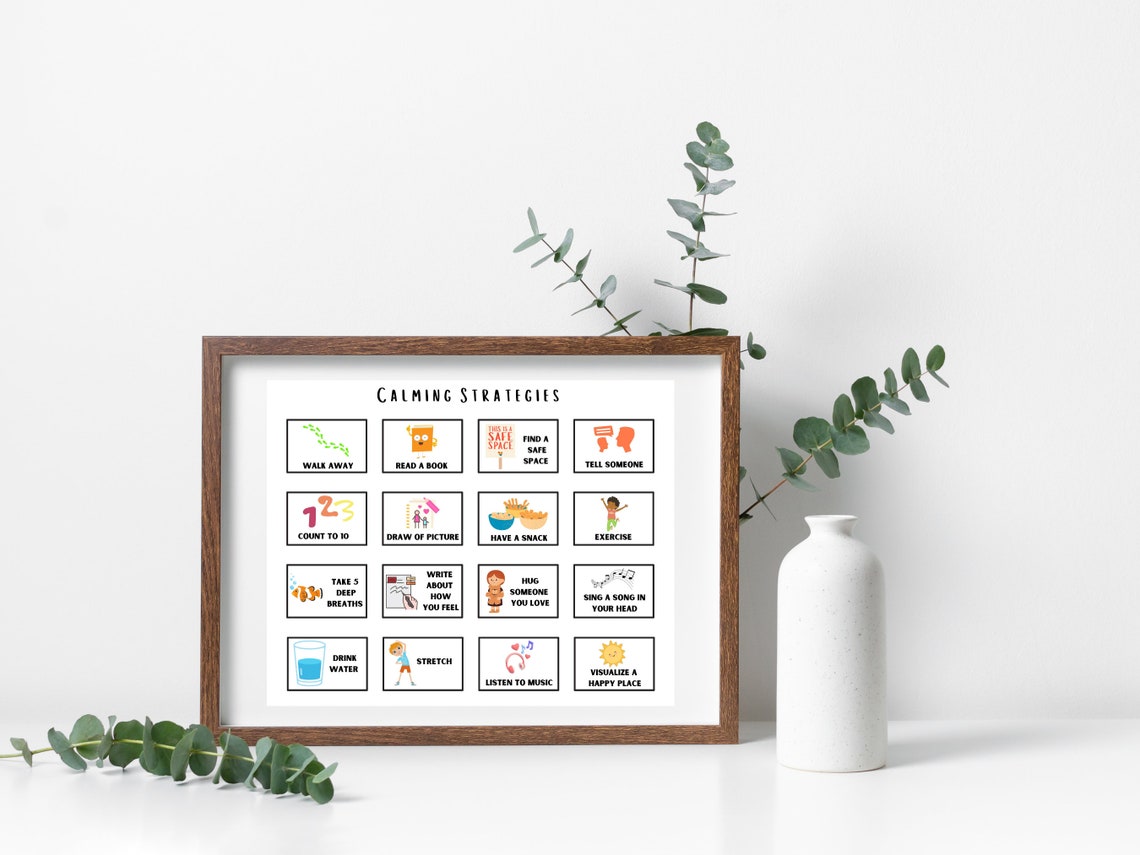 Calming Corner Chart Calm Down Chart Coping Skills Calm - Etsy Australia