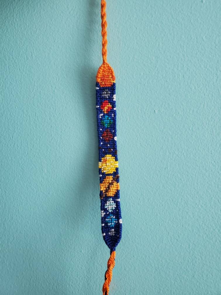 Solar System (with Pluto) Handmade Alpha String Friendship Bracelet ...
