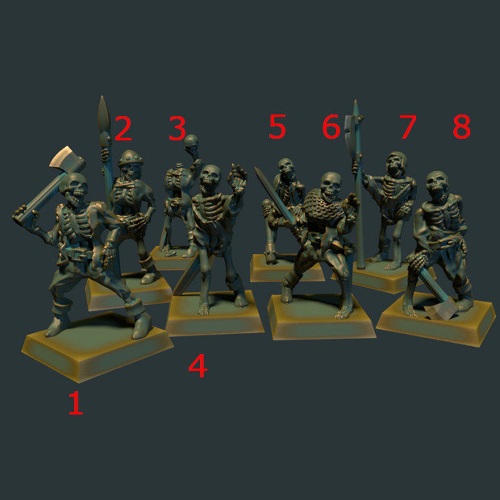 Skeleton Set 3d Resin Printed 28mm Scale Miniature for | Etsy